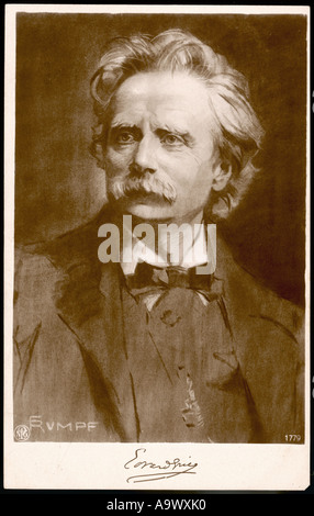 Edvard Hagerup Grieg, 1843 - 1907, a Norwegian pianist and composer of ...