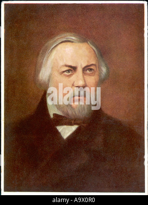 MIKHAIL GLINKA (1804-1857) Russian composer in a 1856 engraving Stock ...