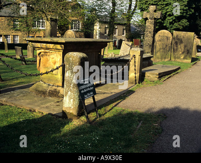 UK, England, Derbyshire, Eyam, Catherine Mompesson’s grave, only plague ...