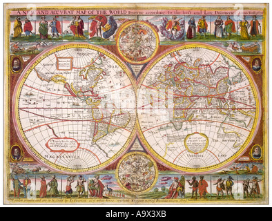 Overton World Map - 1670 Stock Photo - Alamy