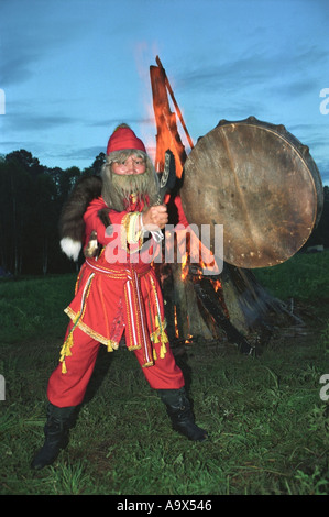 Turkic Shaman performs ancient ritual dance Tuva Siberia Russia Stock ...