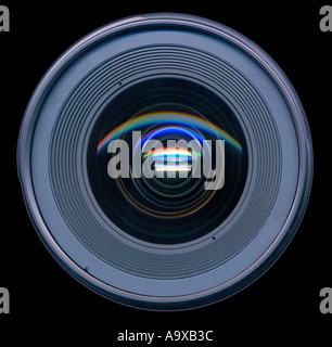 Camera photo lens front view isolated on white background Stock Photo ...