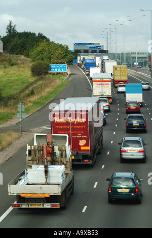Traffic queuing for slip road M25 motorway at junction 27 at ...