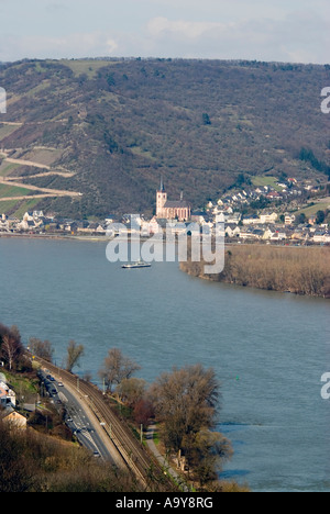 Germany, Rhineland-Palatinate, Lorch, town hall and marketplace Stock ...