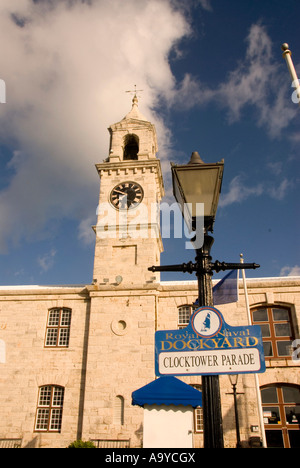 Bermuda. Clock Tower (mall) at the Royal Naval Dockyard, Bermuda Stock ...