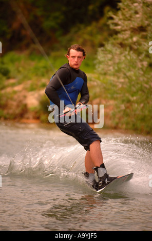 WAKEBOARDER HAMISH LOWE PRACTICING AT FAIRFORD LAKES GLOUCESTERSHIRE ...