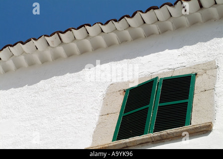 typical Mallorcan style green shuttered window Stock Photo - Alamy