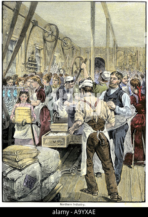 POWER LOOM WEAVING in England in the 1850s Stock Photo - Alamy