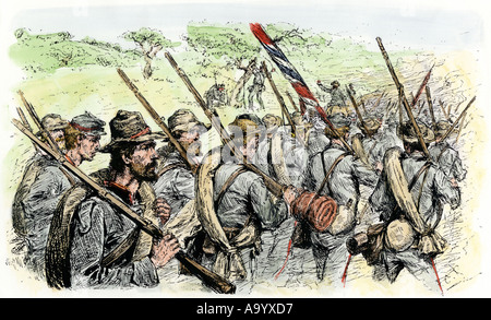 AMERICAN CIVIL WAR - Confederate soldier on short rations eating corn ...