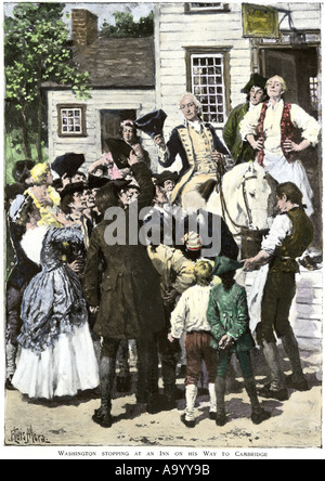George Washington taking command of the Continental Army at the outset ...