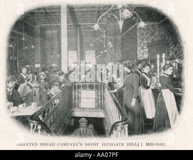 The Aerated Bread Company Cafe (ABC) Ludgate Hill, London. The tea ...