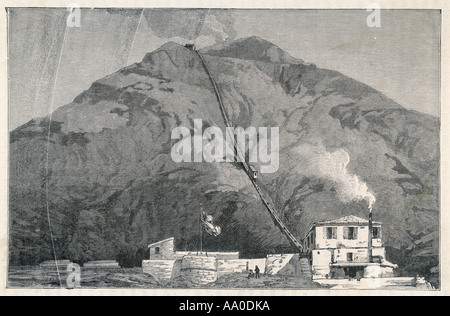 Funicular Vesuvius 1880 Stock Photo - Alamy