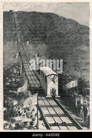 Funicular Vesuvius 1880 Stock Photo - Alamy