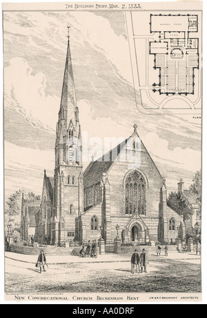 BECKENHAM CHURCH 1888 Stock Photo - Alamy