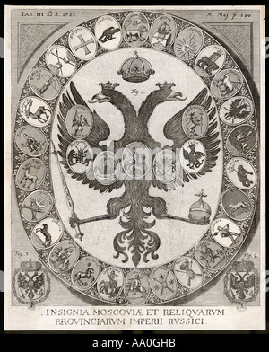 The Russian Imperial two- headed eagle surrounded by heraldic Stock ...