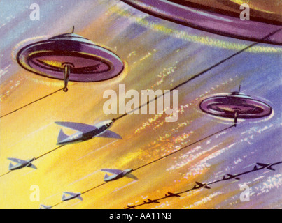 SAUCER AND ROCKETS Stock Photo - Alamy