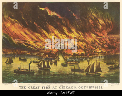 The Great Chicago Fire, 1871 Stock Photo - Alamy