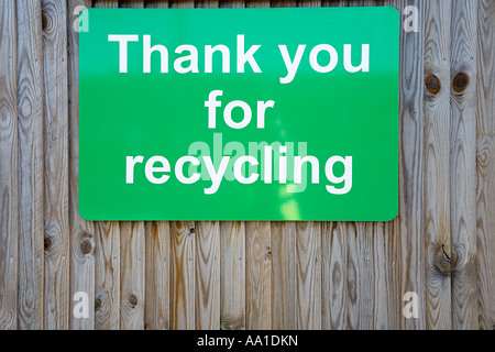 Thank you for recycling sign Stock Photo - Alamy