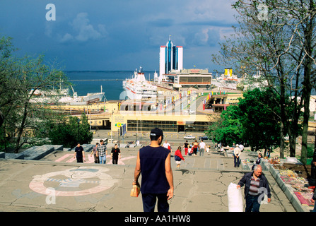 Odessa, Ukraine, people on the promenade on the Black Sea Stock Photo ...