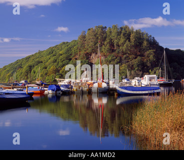 Balmaha boatyard, Loch Lomond, Stirling, Scotland, UK. View to ...
