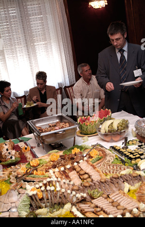 Buffet Table at a Business Conference with Delegates Networking in the ...