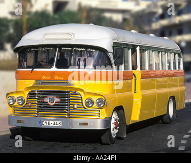 Yellow Leyland bus, Malta Stock Photo - Alamy