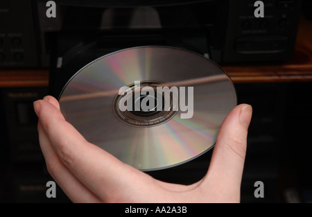 Person Putting CD Into CD Player Stock Photo - Alamy