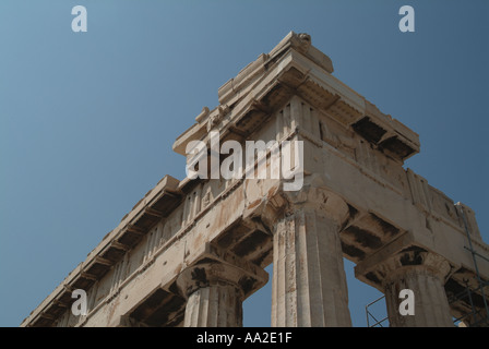 Acropolis of Athens architectural details of the corner of Erechtheion ...