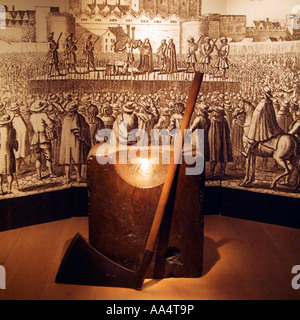 Execution block and axe. The Tower of London, England, UK Stock Photo ...