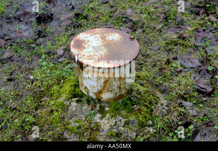 Capped bore hole at Brofiscin Quarry, toxic waste was dumped here in ...