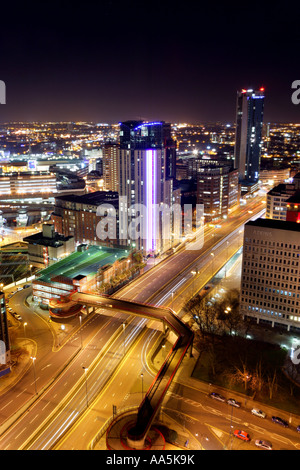 View of the Orion Building at night from the top of Alpha Tower in ...