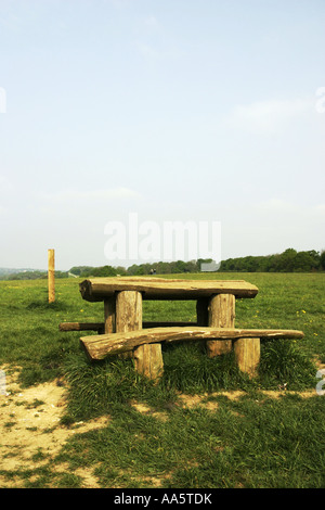 Picnic bench, Riddlesdown, England Stock Photo - Alamy