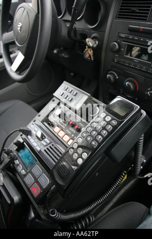 Police car radio and emergency equipment control panel Stock Photo - Alamy