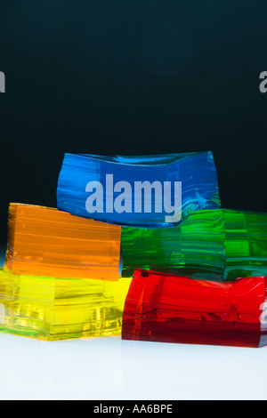 colorful cubes of jello gelatine Stock Photo - Alamy