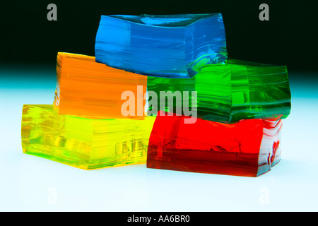 colorful cubes of jello gelatine Stock Photo - Alamy