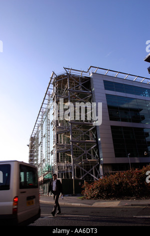 Construction of the Northern Insurance building in Moscow. Church of St ...