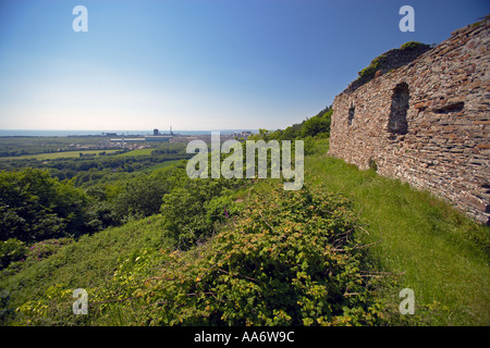 'Capel Mair' Chapel on Margam Mountain overlooking Margam Abbey, Port ...