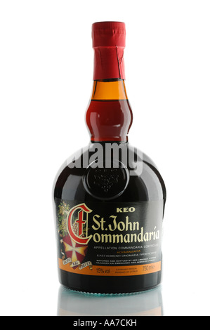 Bottle of Koumandaria Commandaria Cyprus wine Isolated white cutout ...