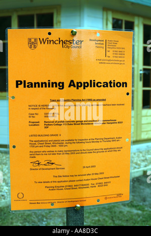 Planning Application notice issued by local authority Stock Photo - Alamy