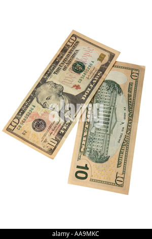 US ten dollar bills that incorporate new anti counterfeit features ...