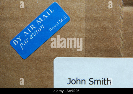Royal mail signed for label on a posted envelope Stock Photo - Alamy