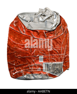 Squashed aluminium can Stock Photo - Alamy