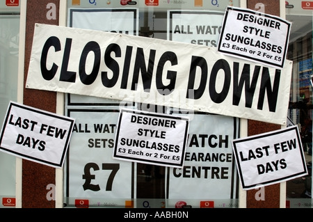 "Closing Down" and "Last 6 Days" signs in the window of the Karen ...