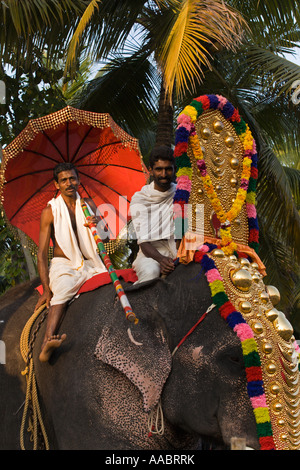India Kerala Chavara A priest on top of a caparisoned elephant 2006 ...