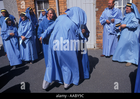 Cornish Bards dressed in blue greet each other at the annually for ...
