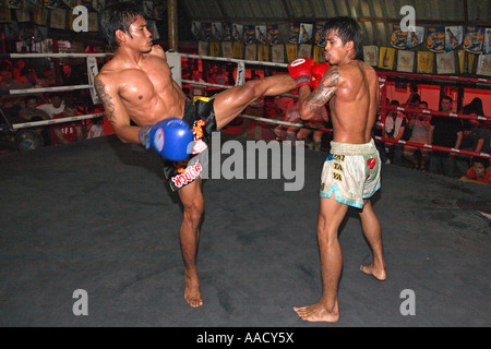 Muay Thai Kick boxing bout Stock Photo - Alamy