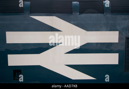 British Rail double arrow logo sign taxi office, railway train Stock ...