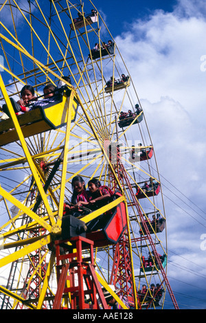 Ferris wheel at a funfair Solola fiesta Mayan quiche people Guatemala ...