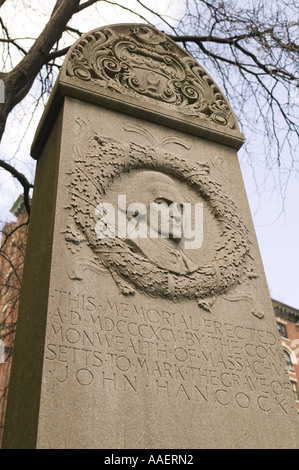 The John Hancock Memorial, Granary Burial Ground. Boston Stock Photo ...