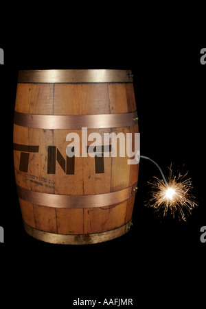 Barrel of explosives Stock Photo - Alamy